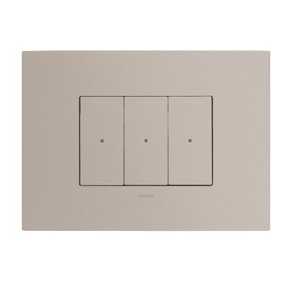 Smart Dimmer Horizontal 3 Gang | 3 Wire | Aluminium by Legrand - AWNHDM3ALU