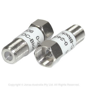 Connector DC Blocker In-Line F to F | 75 Ω Impedance