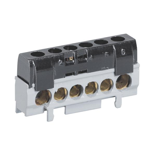 6 Way Terminal Block | IP2X Rated | 100A Max | Black Cover by Legrand ...
