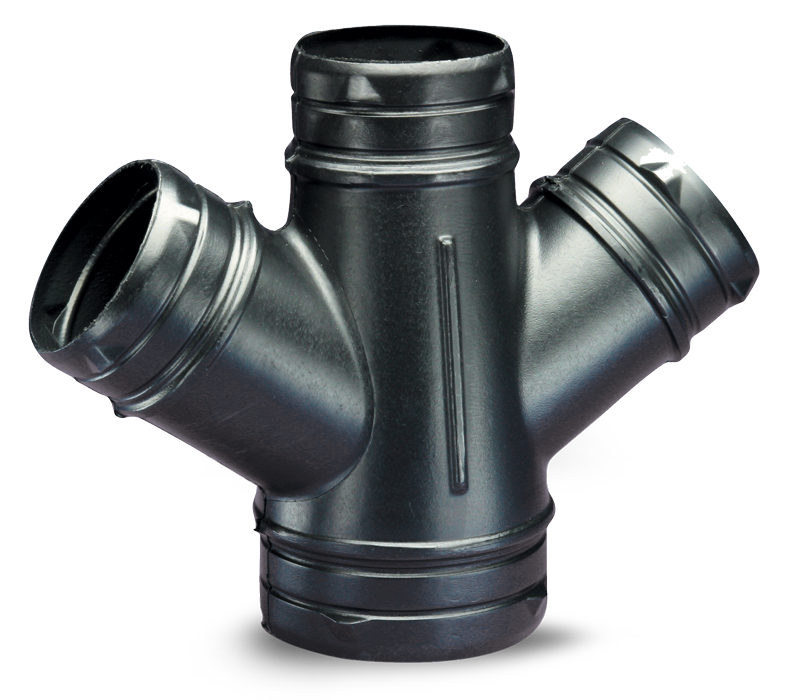 4 Way Duct Piece | 200mm Main Duct | 3 x 150mm Branch Ducts | Durable ...