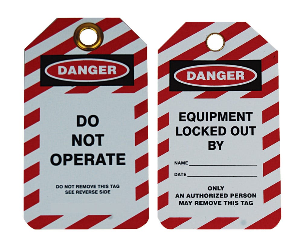 Do Not Operate Tag | Heavy-Duty Laminated | Double-Sided | @Each of 1 | by Cabac - ULO-ES-TAGS149