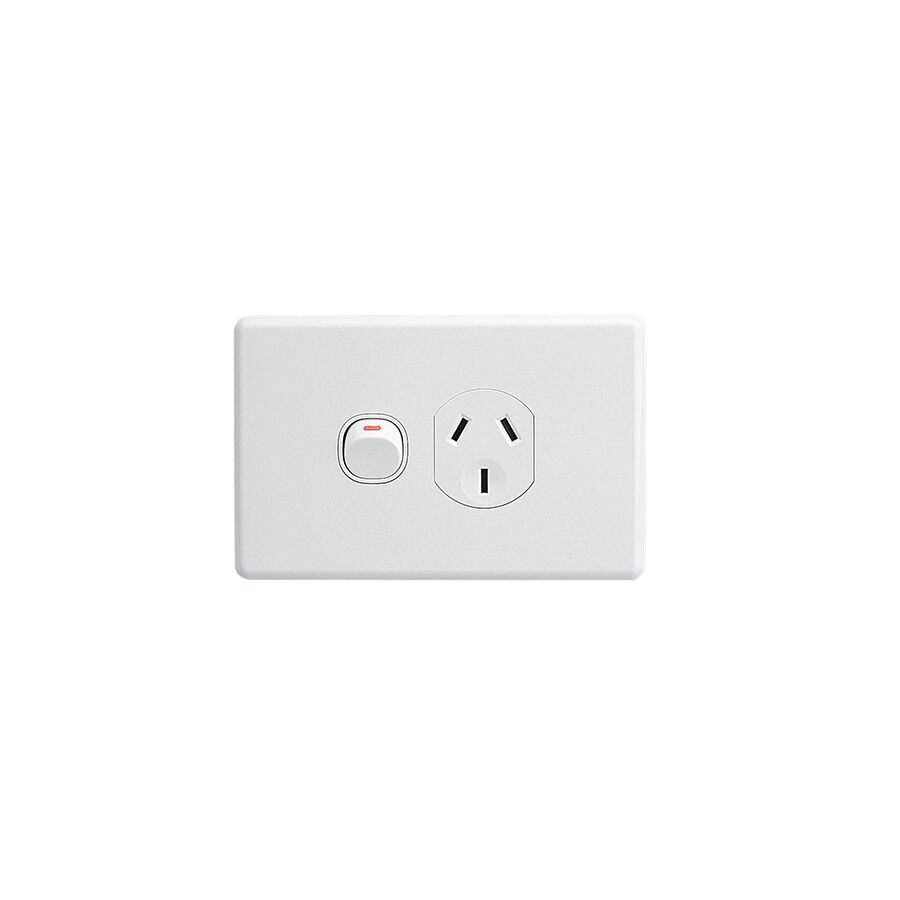 Single Switch Socket Outlet 250V 10A | Horizontal Mount | Classic Gloss ...