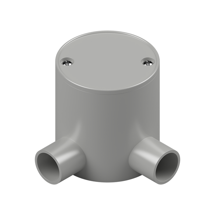Junction Box 20mm 2-Way Deep PVC Grey 10-Pack Matelec - JBD-20G 2A
