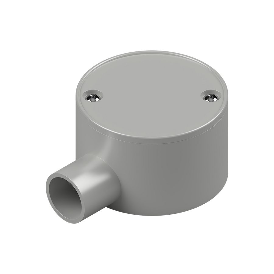 PVC Junction Box 20mm | Shallow Design | Surface Mounted | Grey | @Pack ...