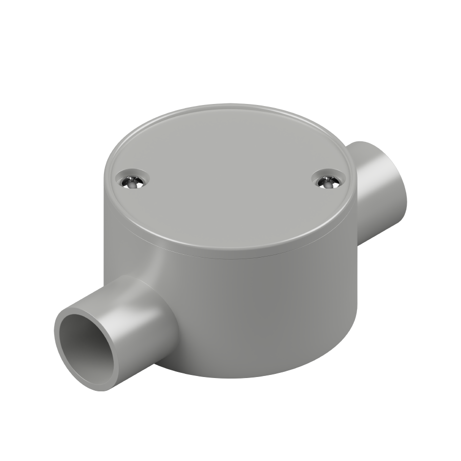 20mm Grey PVC 2-Way Junction Box | Shallow Design | Durable ...