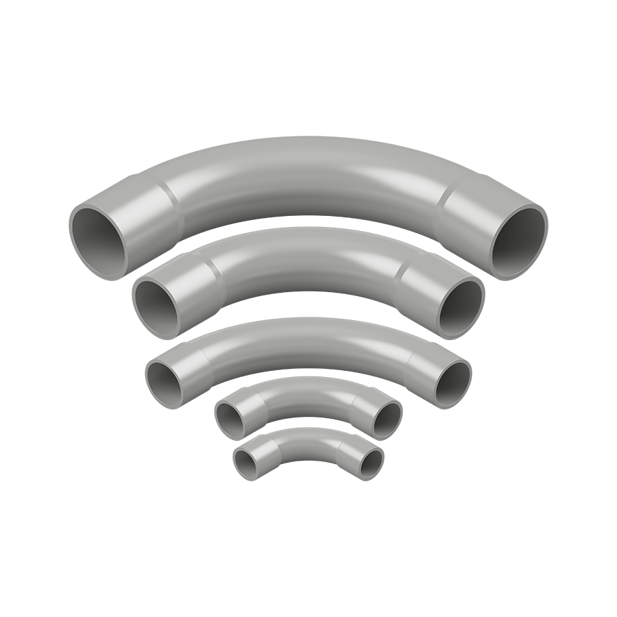 PVC 90-Degree Bend 50mm Grey Matelec - BEND-50G STD