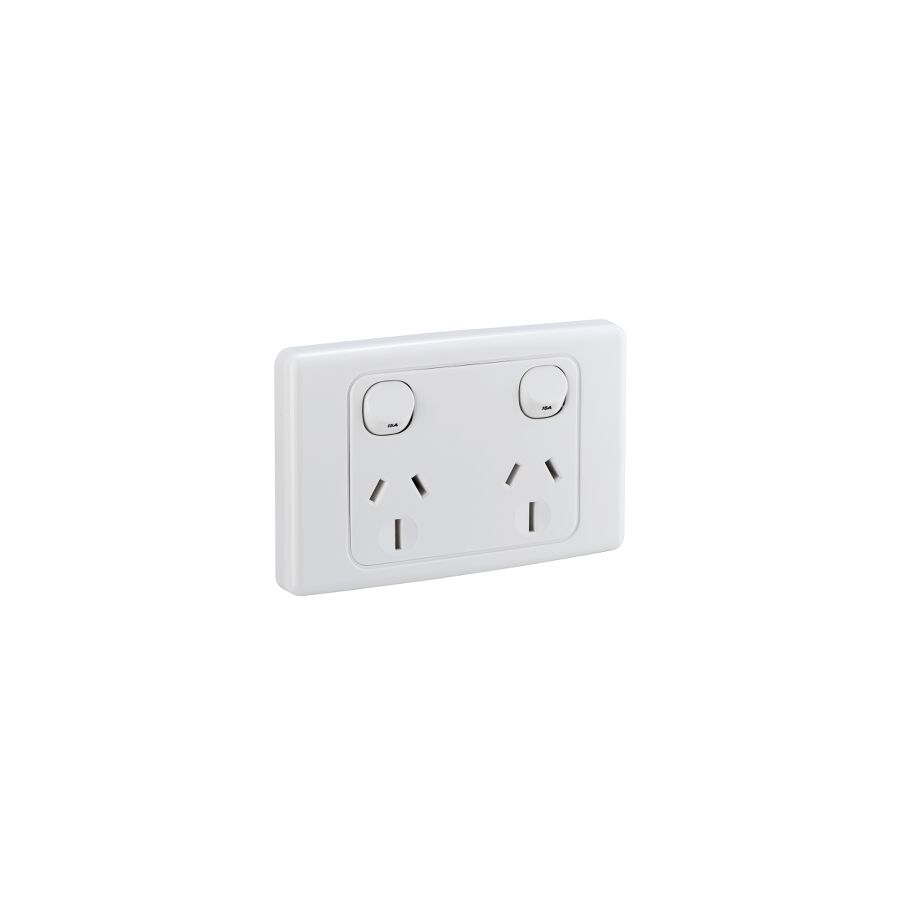Twin Switch Socket Outlet 250V 15A 2000 Series Clipsal - CLI2025 15WE