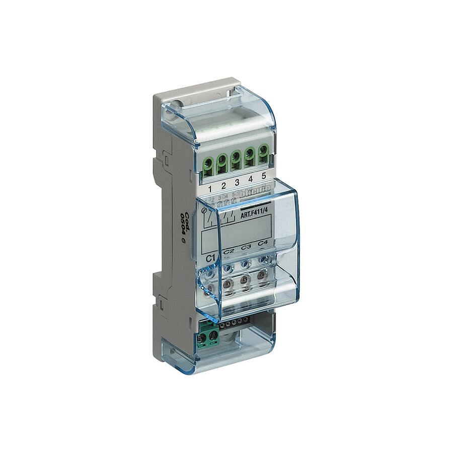 MyHOME DIN Rail Controller 4-Output 6A Common-Phase Legrand - F411 4
