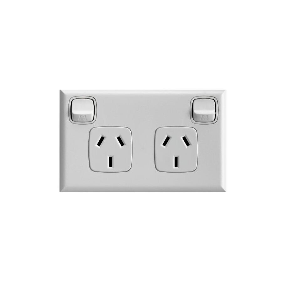 Double Powerpoint 2 Gang 10A Horizontal Design Plastic Legrand - XL777WE