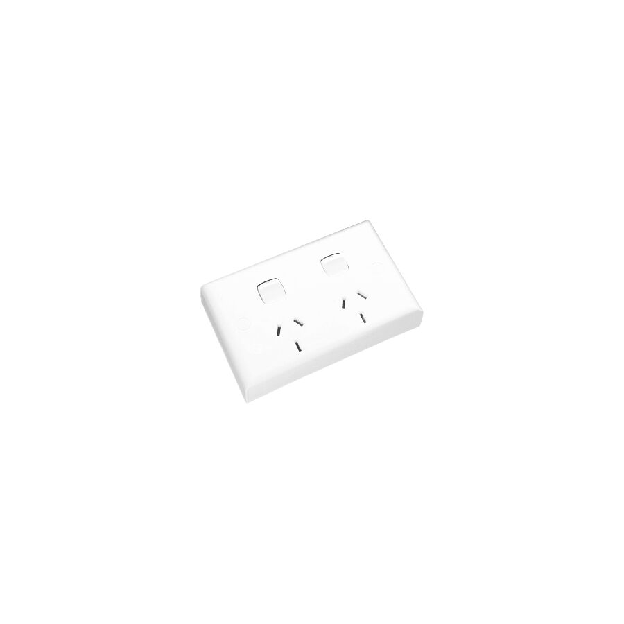 Double Pole Power Point 10A Deep Plate White Finish Legrand - 2 788PWE