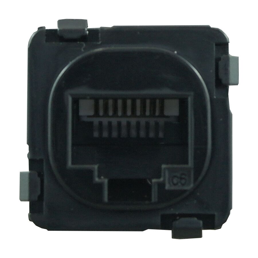 RJ45 CAT6 Jack | 8 Pin Punchdown | TIA/EIA Compliant | Black by ...