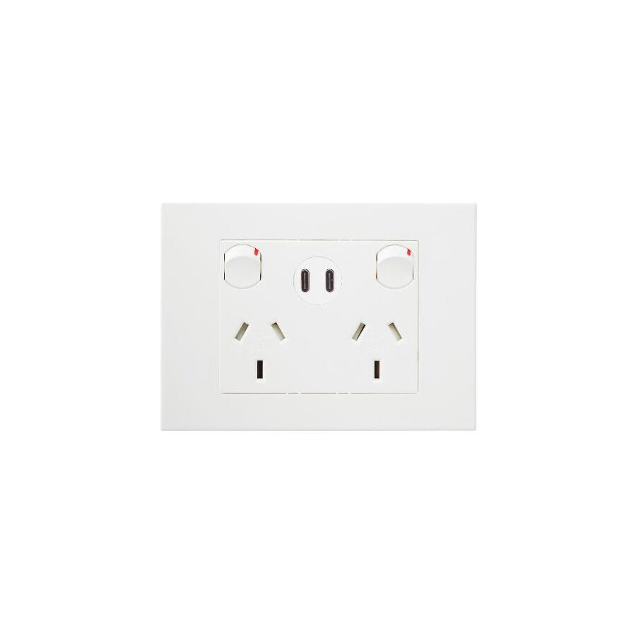 Double Power Point with USB CandC 15W Fast Charge Design Legrand ...