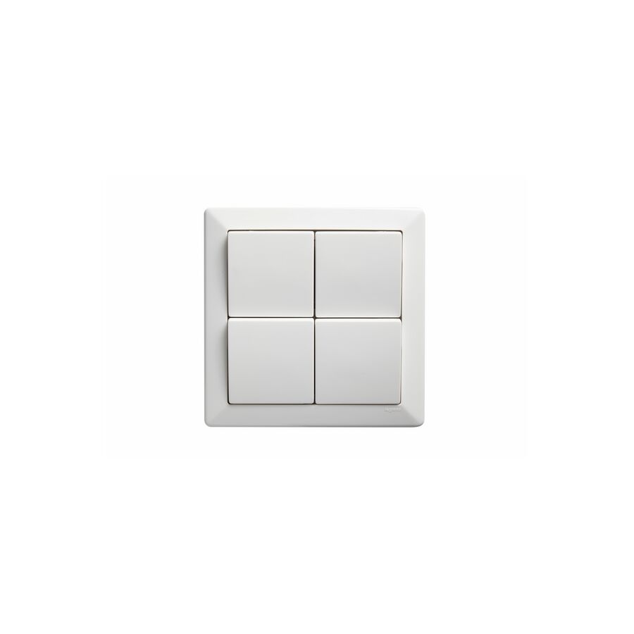 Vertical Switch 4 Gang 10A 240V A.C White Finish Legrand - CM940 4WE