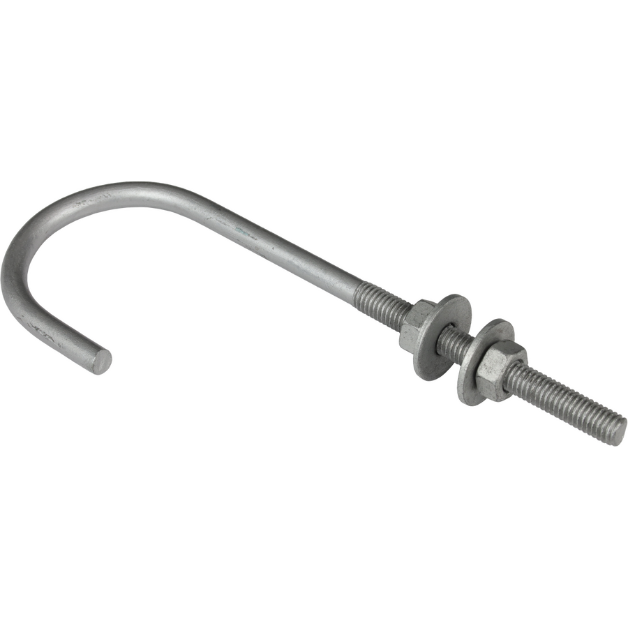 J-Bolt with-Nuts Washers 10mm Zinc-Plated Steel Bitek - 14JJB