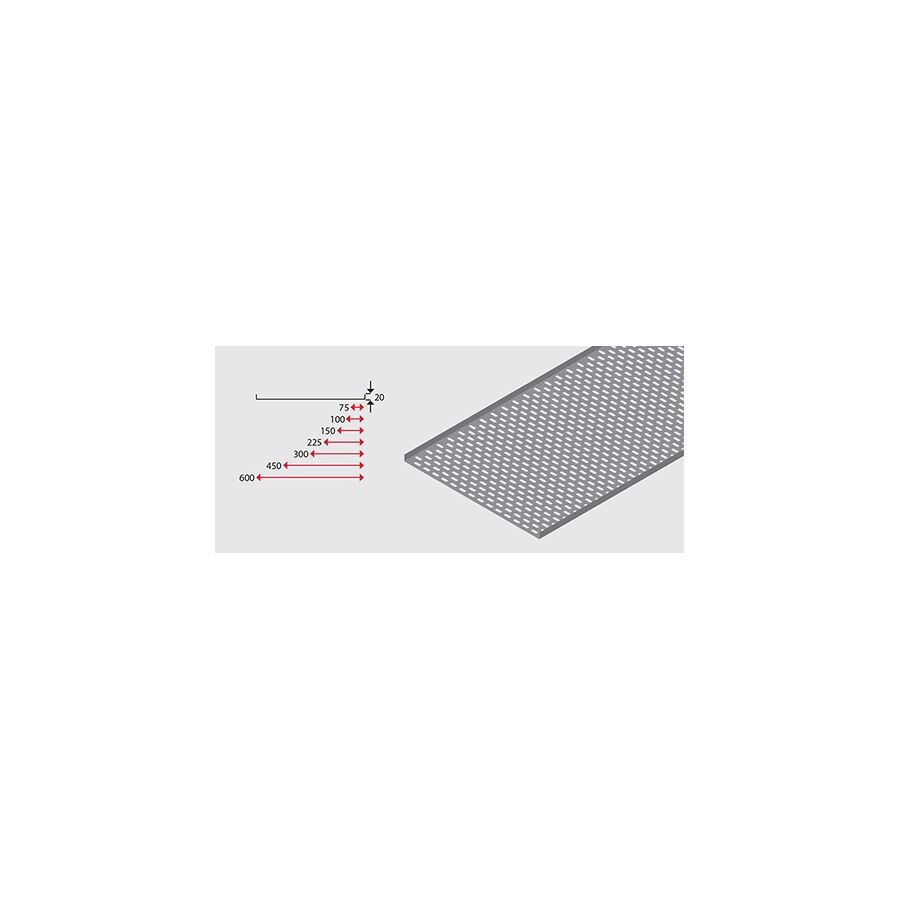 Cable Tray 150mm 20mm Return Sides Pre-Galvanised Steel Ezy Strut - CT150G