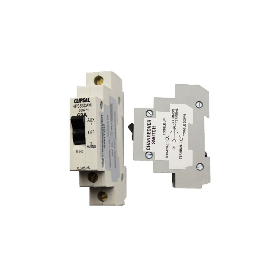 Single Pole Changeover Switch 63A | 500V | DIN Rail Mount - 4PS63CAM