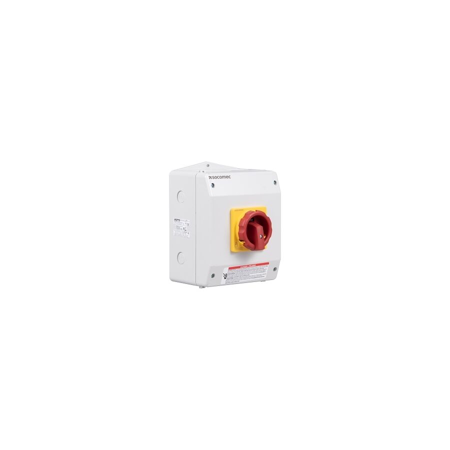 ISO Enclosed Changeover Switch 4 Pole 100A | IP65 | Red & Yellow Handle ...