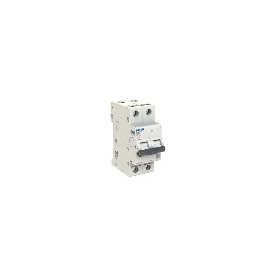 Miniature Circuit Breaker 10kA 2 Pole | 6A C Curve | IP40 Protection by NHP - DTM10206C