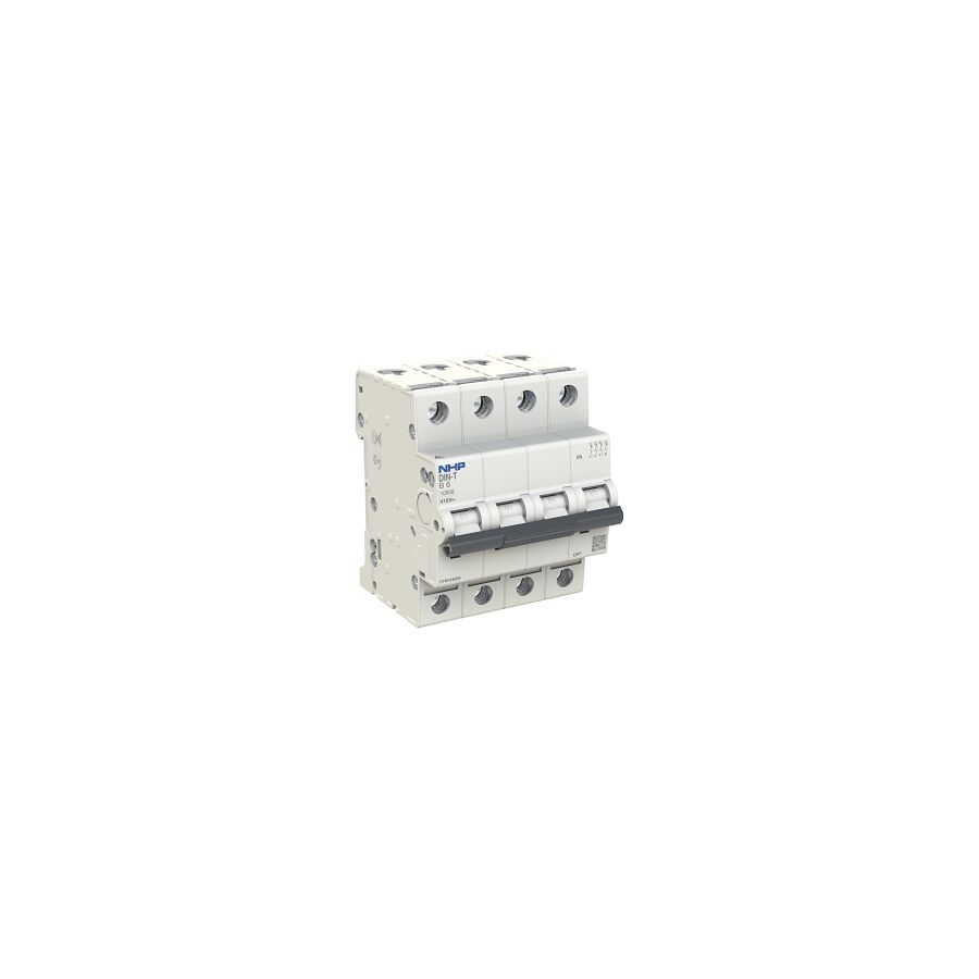 Miniature Circuit Breaker 10kA 4 Pole | 1A C Curve | IP40 by NHP - DTM10401C