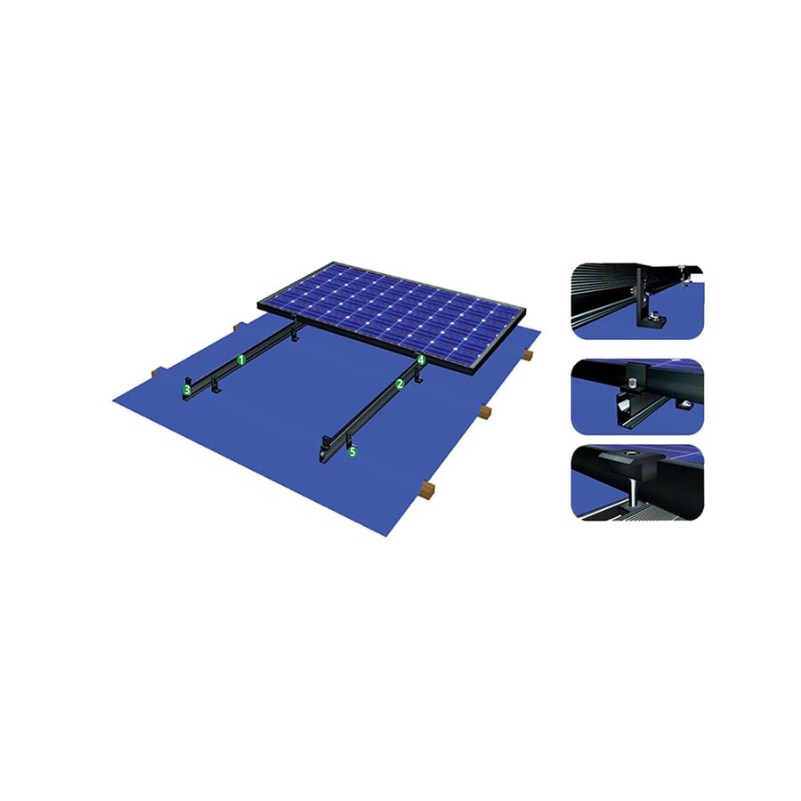 Solar Mounting Kit for 8 Panels 30 35mm Frame All Black Finish Mibet ...