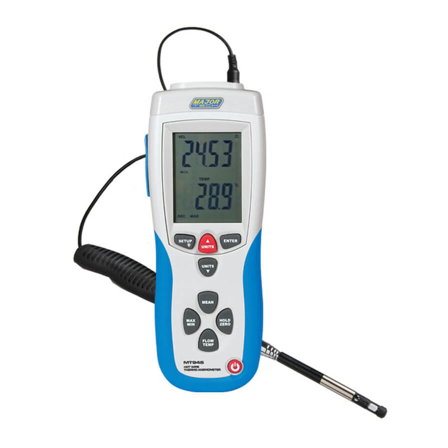 Hot Wire Thermo Anemometer 0.3 to 90.0 km h Range Slim Telescopic Probe ...