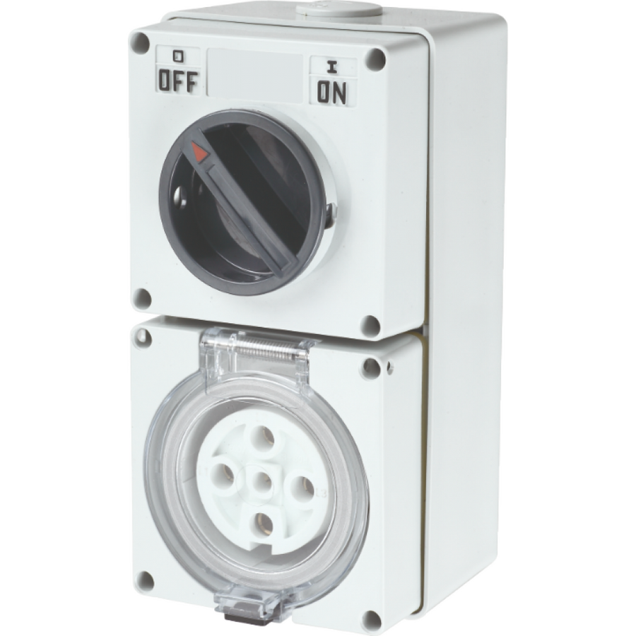 Combination Switched Socket Outlet 40A | 4 Round Pins | Industrial Use ...