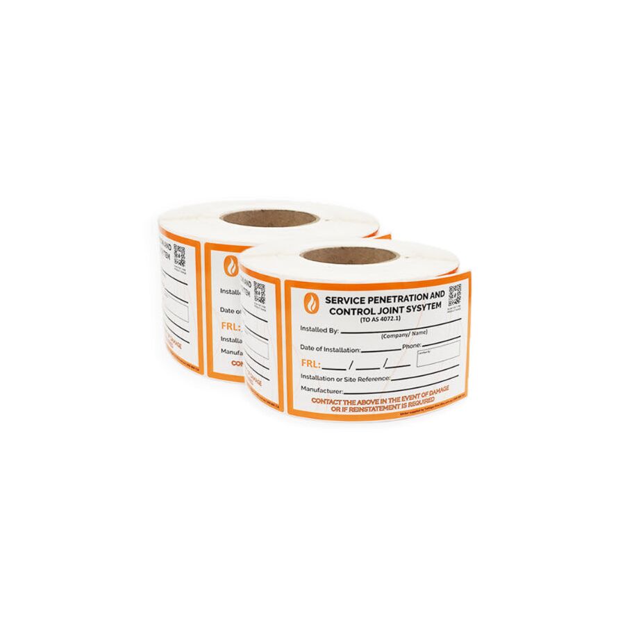Fire Penetration Seal Stickers Roll of 1000 | 150mm x 100mm | Installer ...