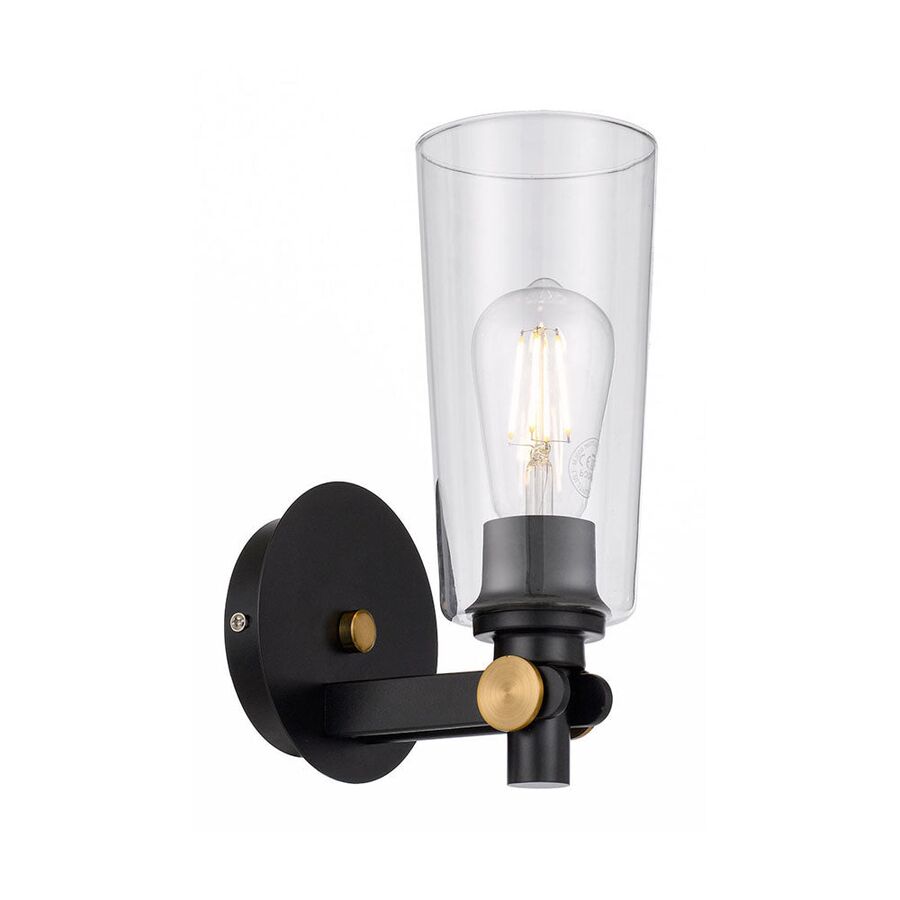 Delmar Wall Lamp Metal Glass Dimmable IP20 Rated Black Telbix - DELMAR ...