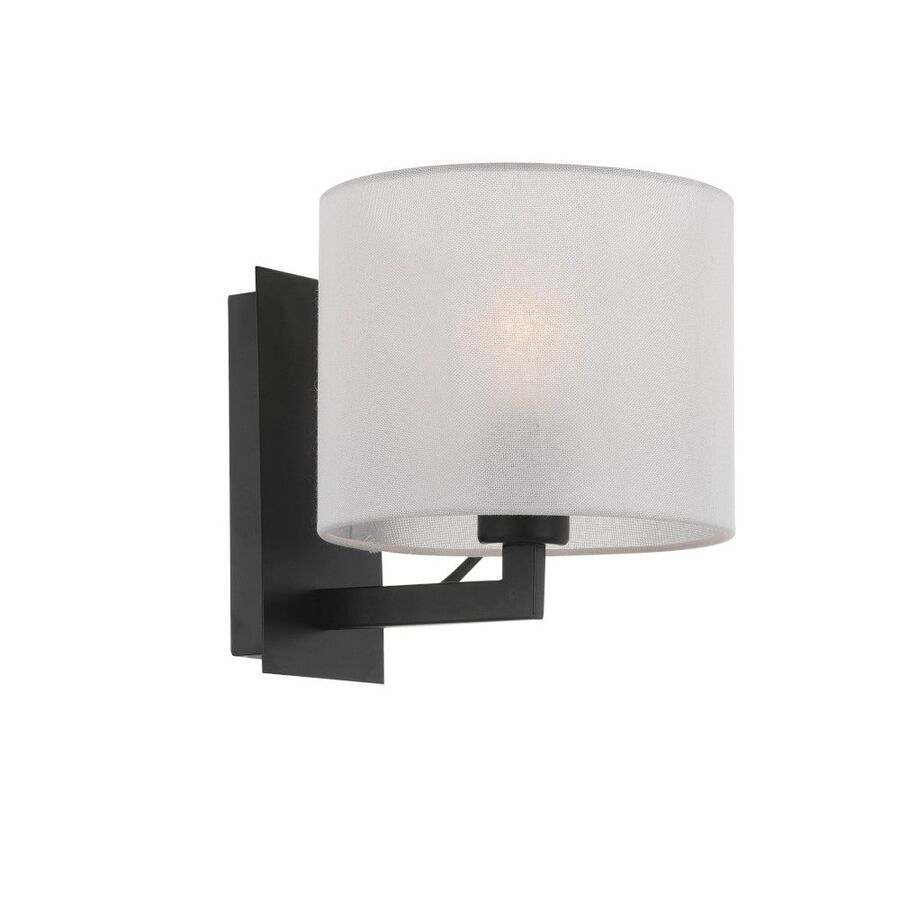 Elgar Wall Light Black or Nickel Finish Classic Drum Shade Telbix ...