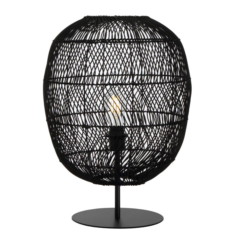 Rana Table Lamp Hand-Woven Rattan Shade Iron Base TL40BK Telbix - RANA ...