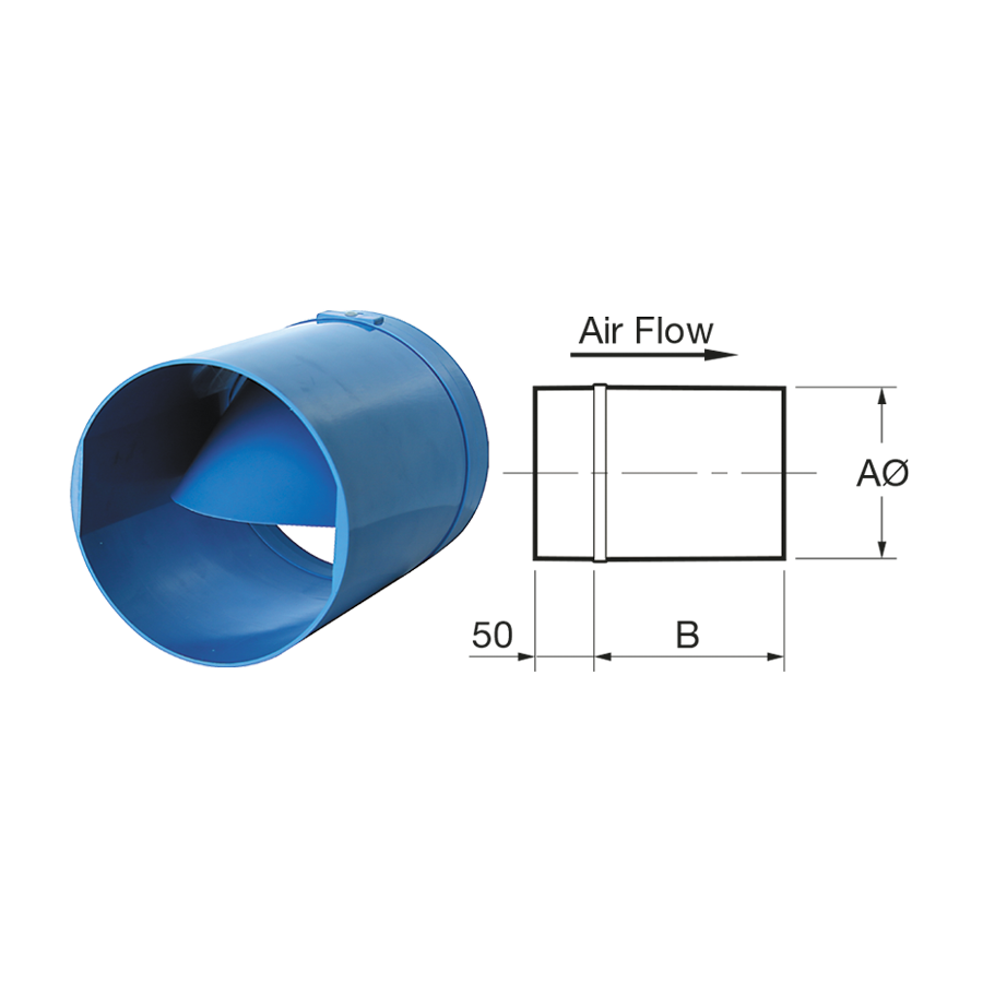 In-line Back Draft Damper 200mm | Prevents Backdraft | Easy ...
