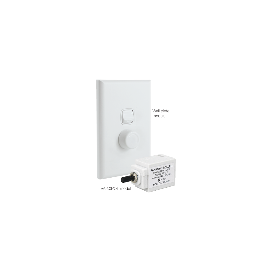 Fan Speed Controller 2 Amp | Wall Plate Included | Multiple Fan ...