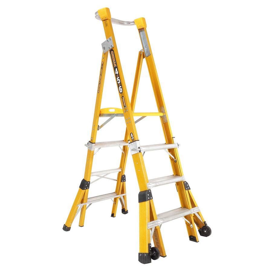 Adjustable Height Platform Ladder 2.1-2.4m | 150kg Load Capacity ...