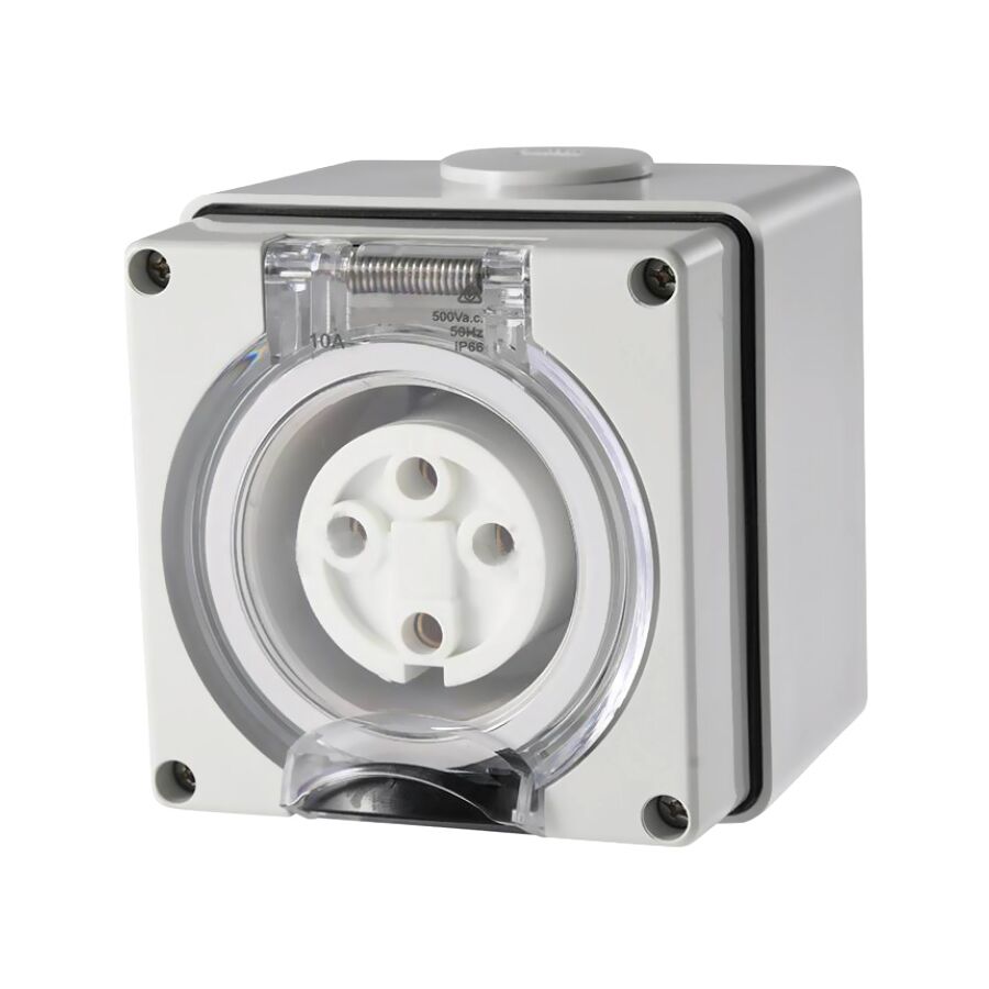 4 Pin Round Industrial Socket 40A | 500V Voltage Rating | IP66 ...