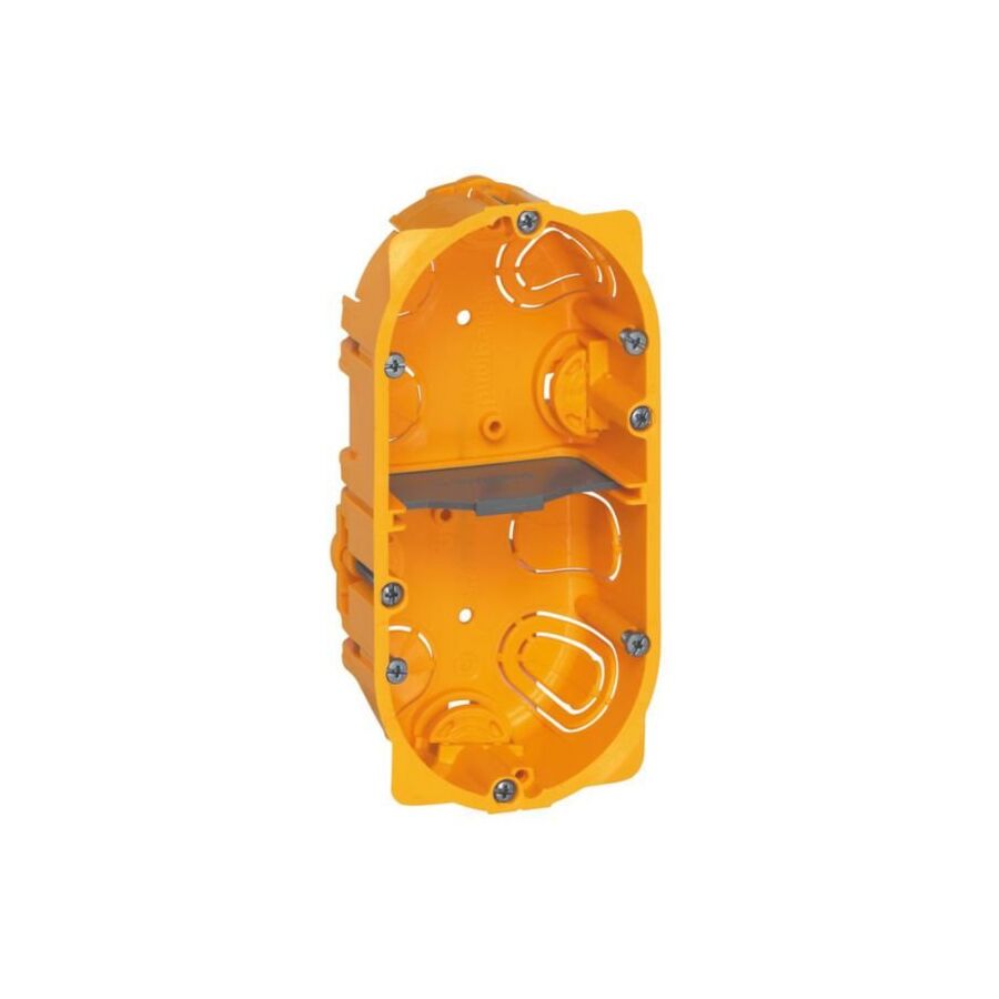 Flush Mounting Box 2 Gang | IP20 Rated | Halogen-Free Plastic | Oval ...