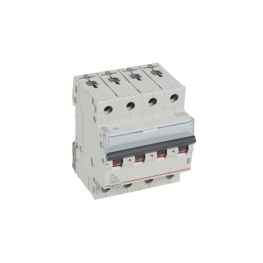 MCB TX3 6000A 4 Pole 10A Curve C | IP20 Protection | C Curve Tripping | Energy Limitation Class ...