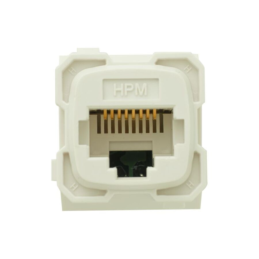 HPM Cat5E RJ45 Data Mechanism Socket | 1 Gbps Speed | White Finish ...