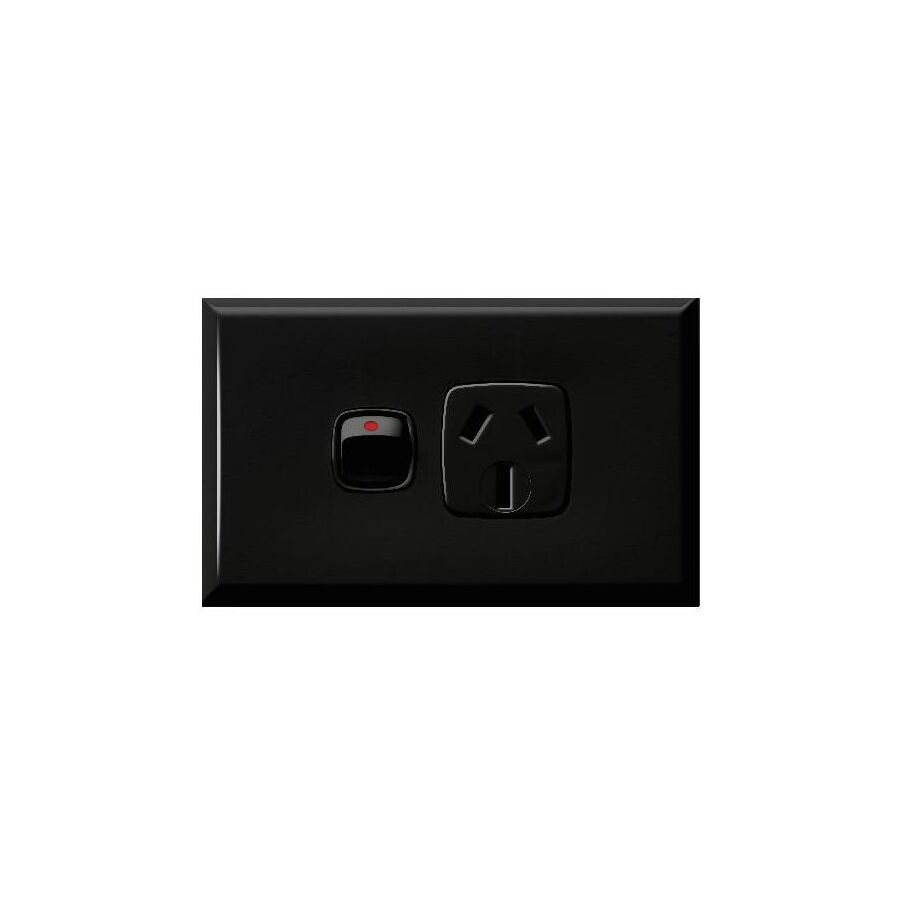 HPM Standard 15A Single Power Point Black | 240V a.c. Rating ...
