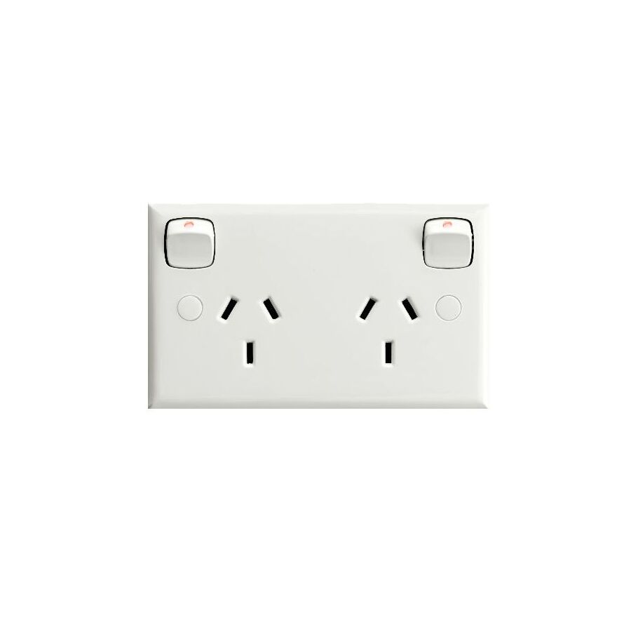 HPM Standard 10A Horizontal Double Power Point | Safety Shutters & Neon ...