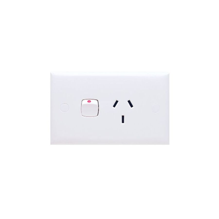 HPM Standard 10A Double Pole Single Power Point | 240V AC | Surface ...