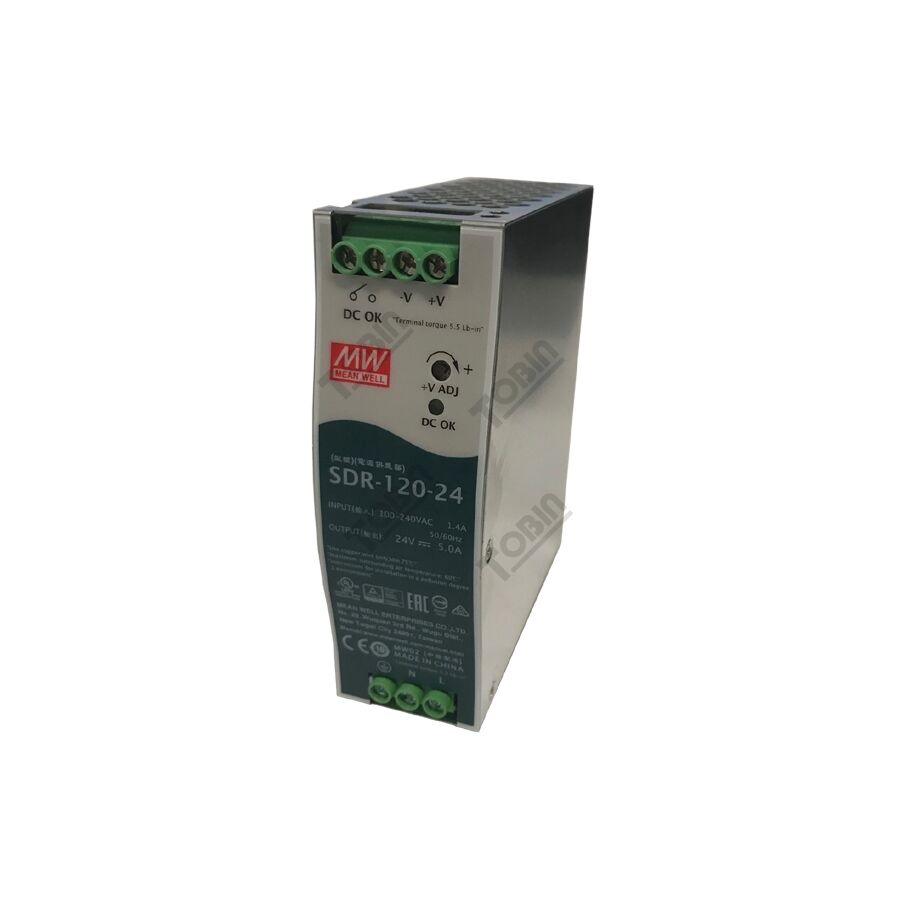 24V DC Power Supply | 85-264VAC Input | 5A Output | 120W Power Adapter | by Tobin - SDR-120-24