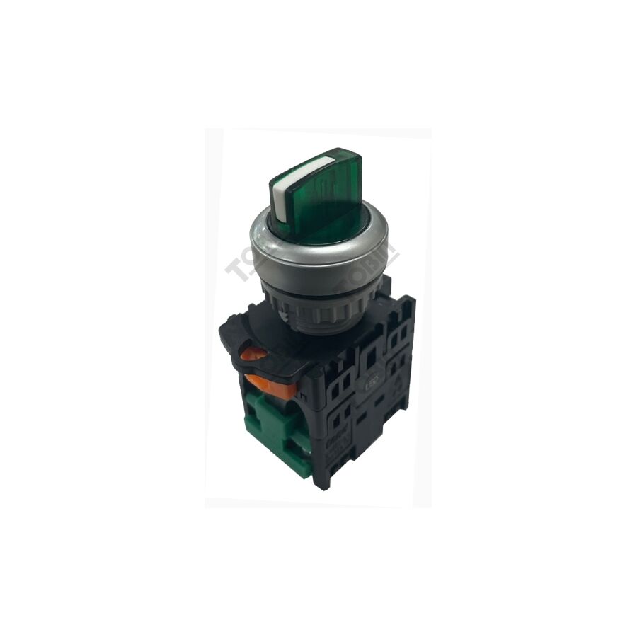 3 Position Illuminated Selector Switch | 240V LED | Green Color | 2 N/O Contacts | by Tobin ...