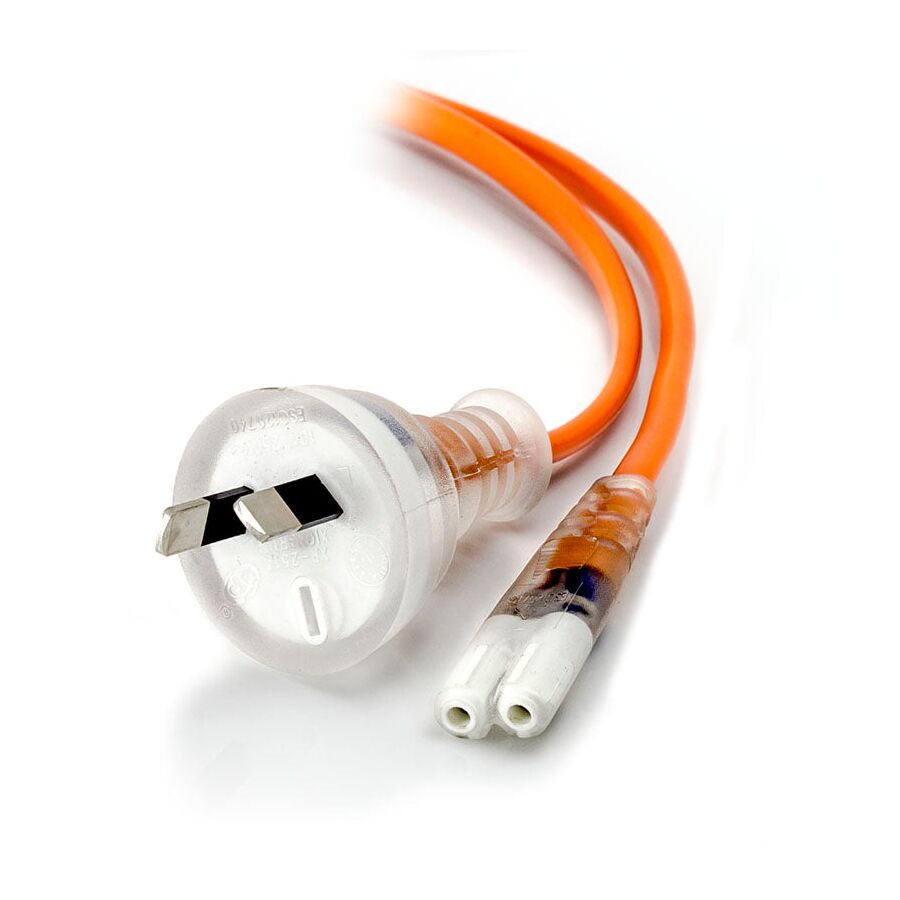 3m Power Cord IEC C7 | 2 Pin Australian Male Plug | Insulated Pins for ...