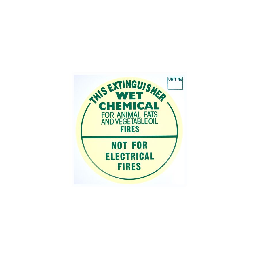WET CHEM Extinguisher Identification Sign | Durable Plastic or Metal ...