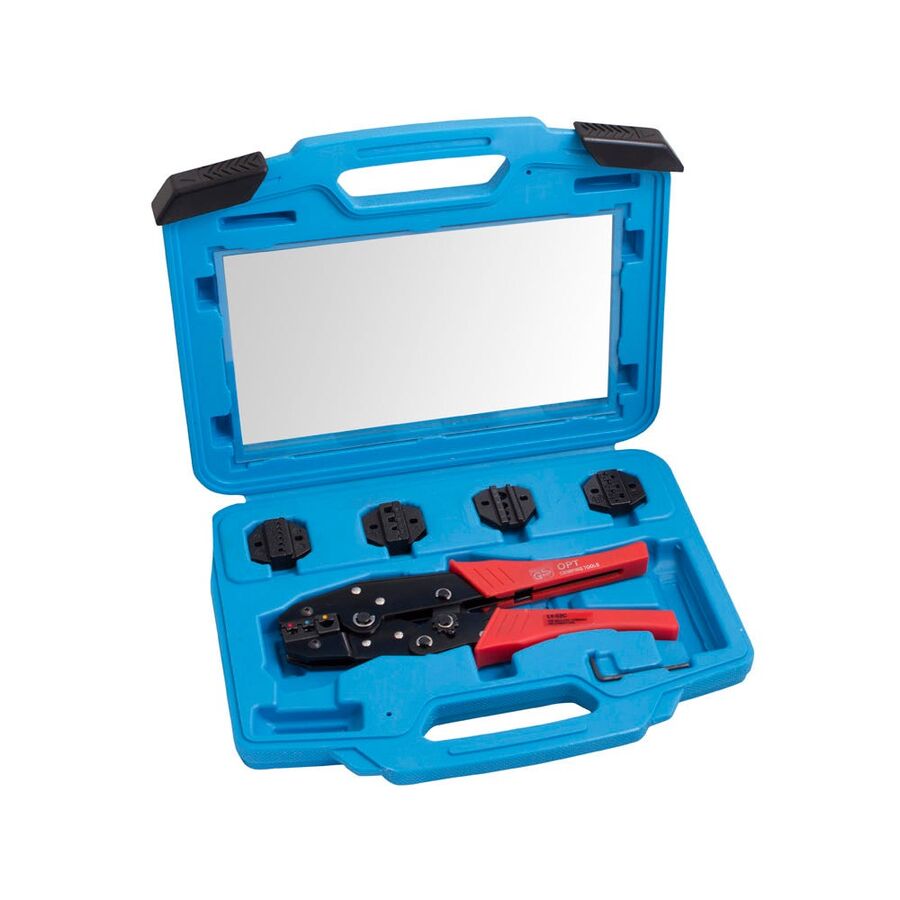 Terminal Crimper Kit with 5 Dies | Hand Ratchet Tool | Supports ...