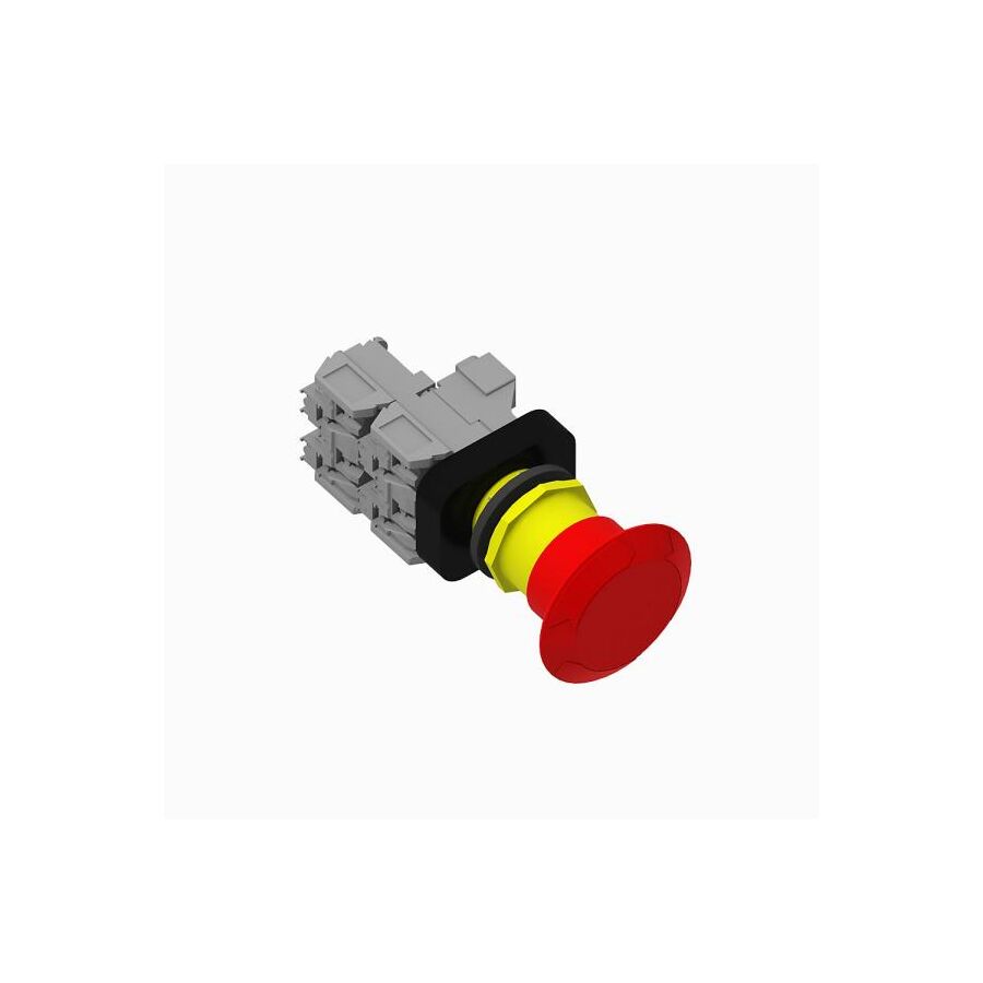 30mm Trigger Action E-Stop Push Button Twist Release Reset LED ...