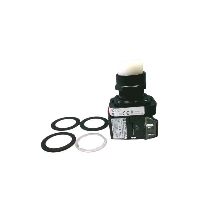30mm Full Voltage LED Pilot Light Push Test Functionality White Allen ...