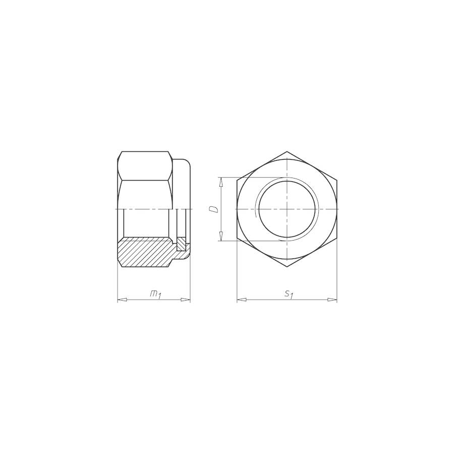 Hexagon Nut High Profile with Clamping Piece | Zinc Plated GRC Steel ...