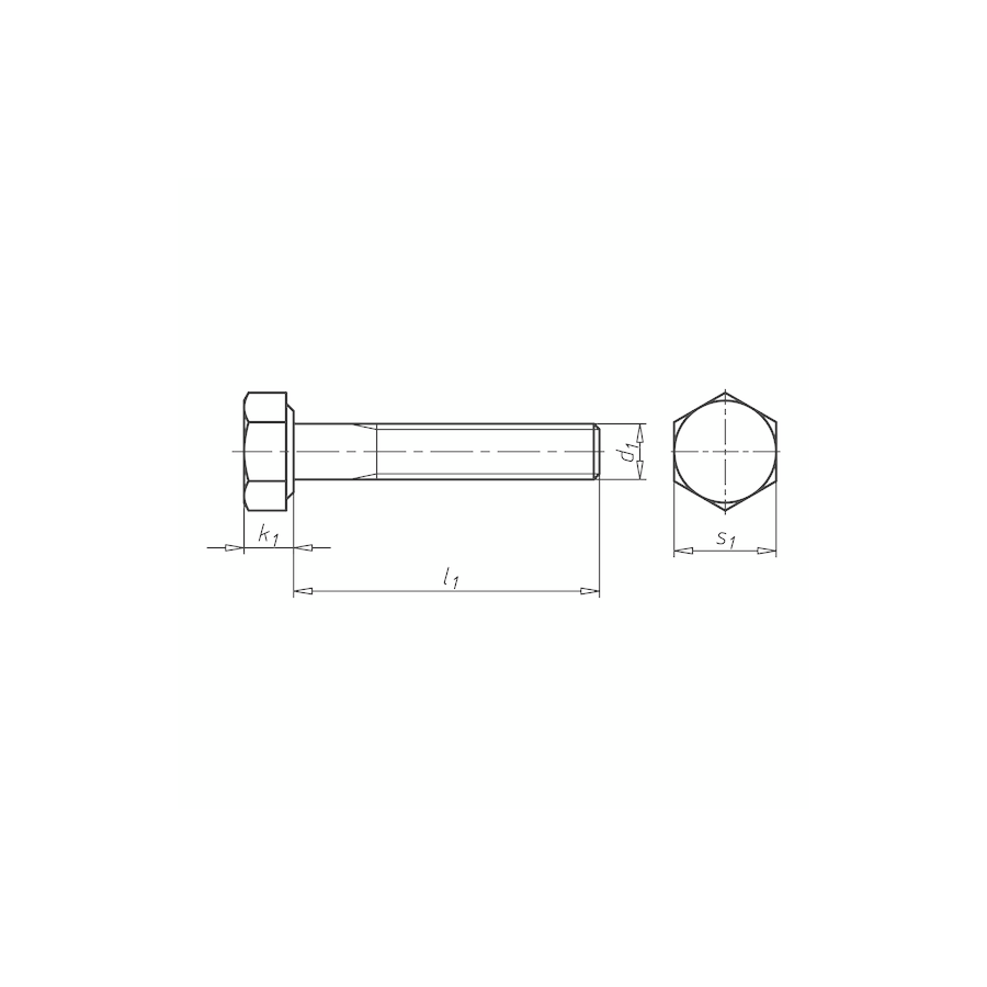 Hexagon Bolt with Shank DIN 931 | Hot Dip Galvanised | 8.8U Steel ...