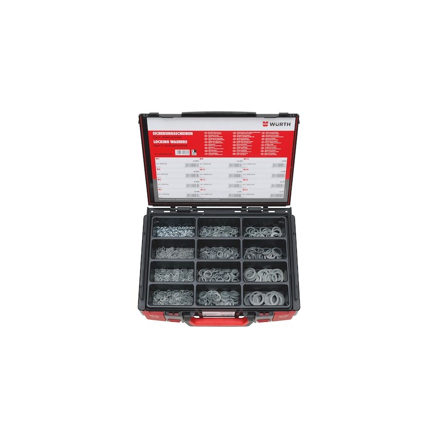 Type S Lock Washer Assortment | 1220 Pieces | Zinc Coated Steel | Disc ...